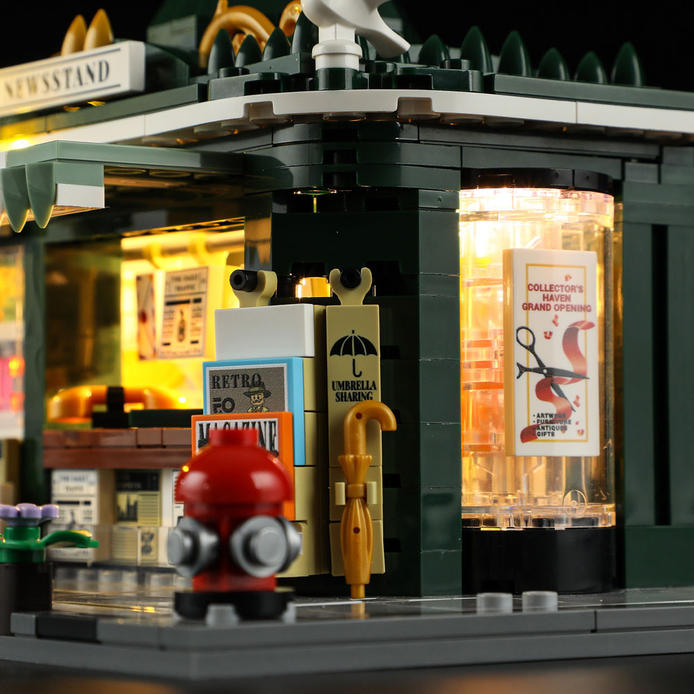 Funwhole Newsstand Building Blocks Toy- City Town Life Newsstand LED ...