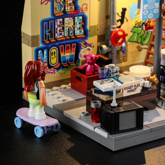 Lumibricks Graffiti Bus Stop F9060 – LED Urban Street Scene Building Set