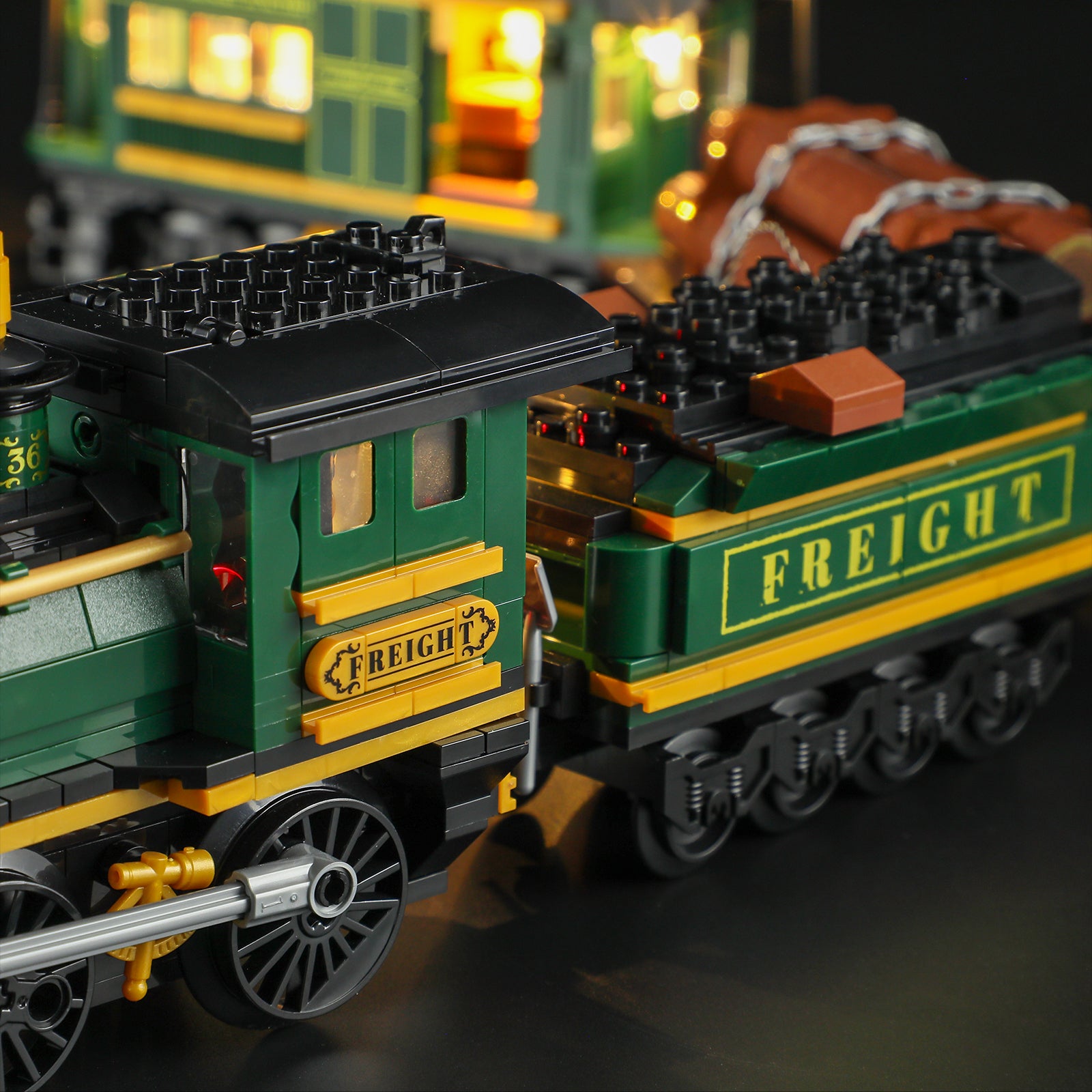 Lumibricks Western Freight Train F9036 – LED Steam Locomotive Building Set