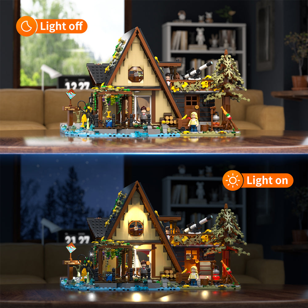 Funwhole Building Blocks A-Frame Cabin Toy Blocks-2061 PCS Adult ...