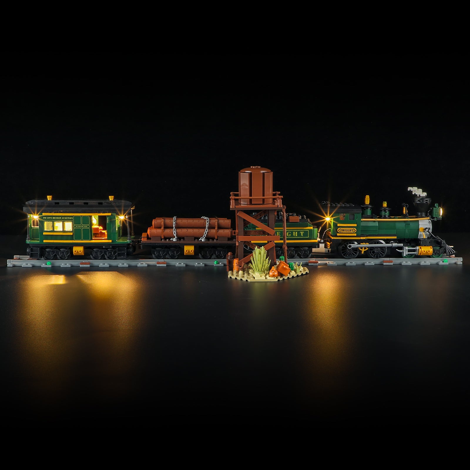 Lumibricks Western Freight Train F9036 – LED Steam Locomotive Building Set