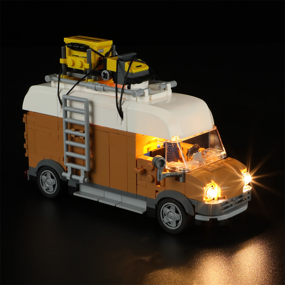 FUNWHOLE Building Blocks Carpentry Van Lighting Building-Bricks Set ...