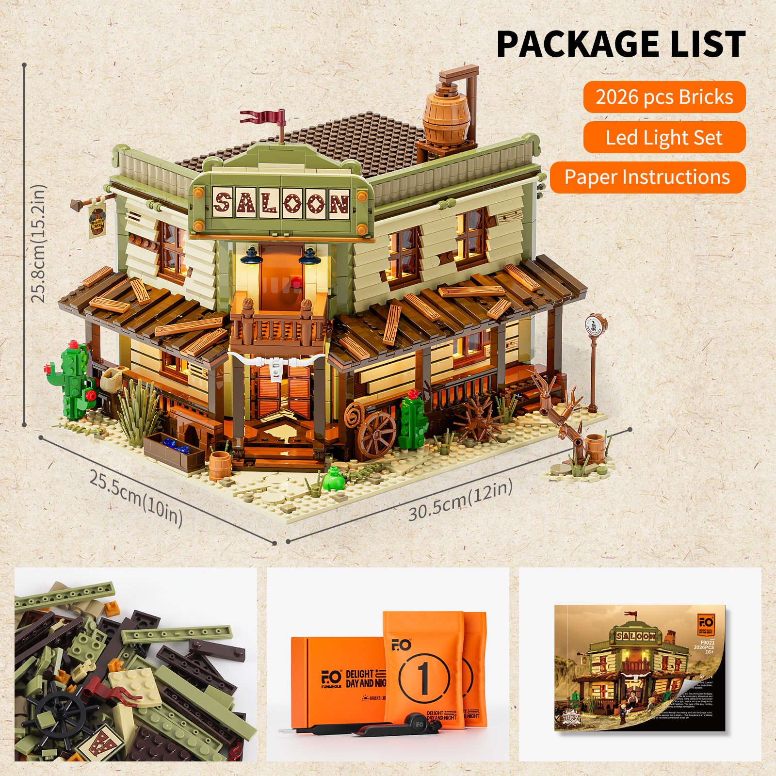 Funwhole Western Saloon Building Block Toy(Come With Light Kit)- The ...