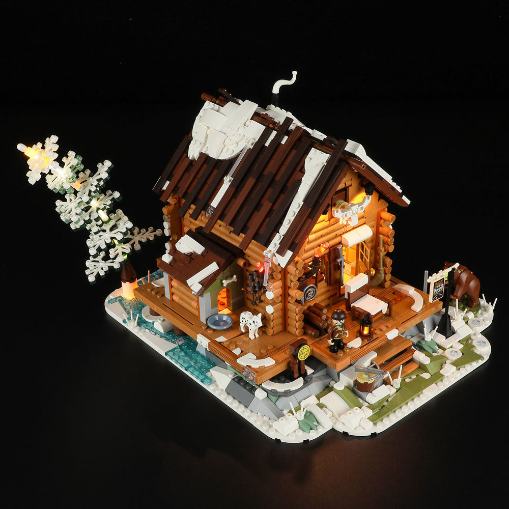 Funwhole Hunting Cabin Building Blocks-Retro Wooden Cabin LED Light ...
