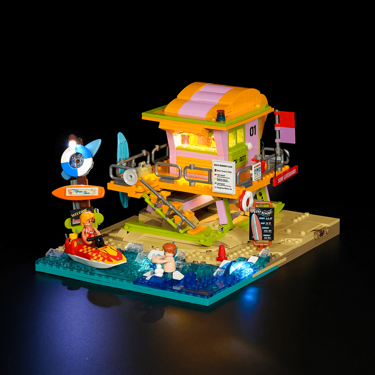 LUMIBRICKS Beach Lifeguard Tower | Miami 2-in-1 Coastal Set – Lumibricks