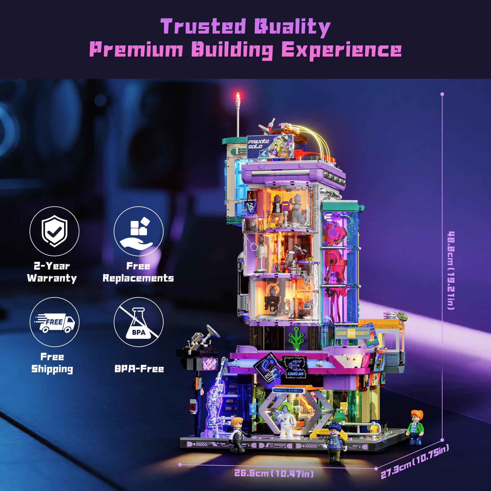 LUMIBRICKS Cyber Couture Galleria – Cyberpunk Building with LED Lights ...