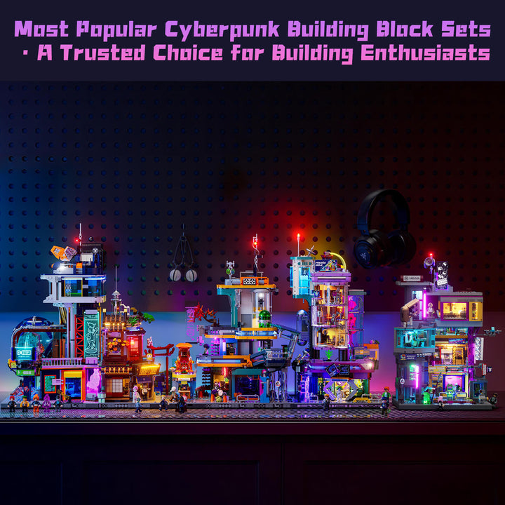 LUMIBRICKS Cyber Couture Galleria – Cyberpunk Building with LED Lights ...