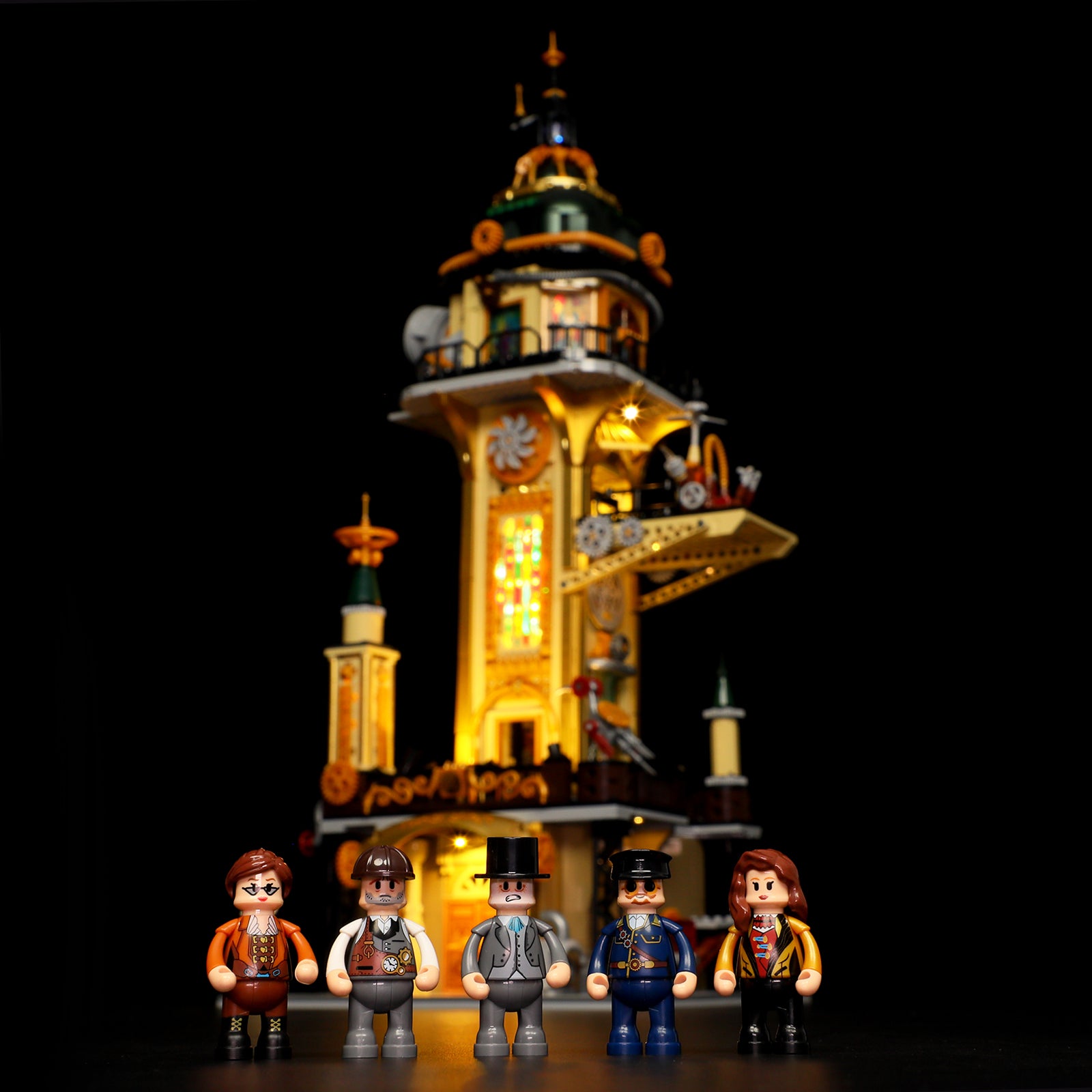 Lumibricks Steampunk Watch Tower F9070 – LED Retro-Futuristic Clock ...