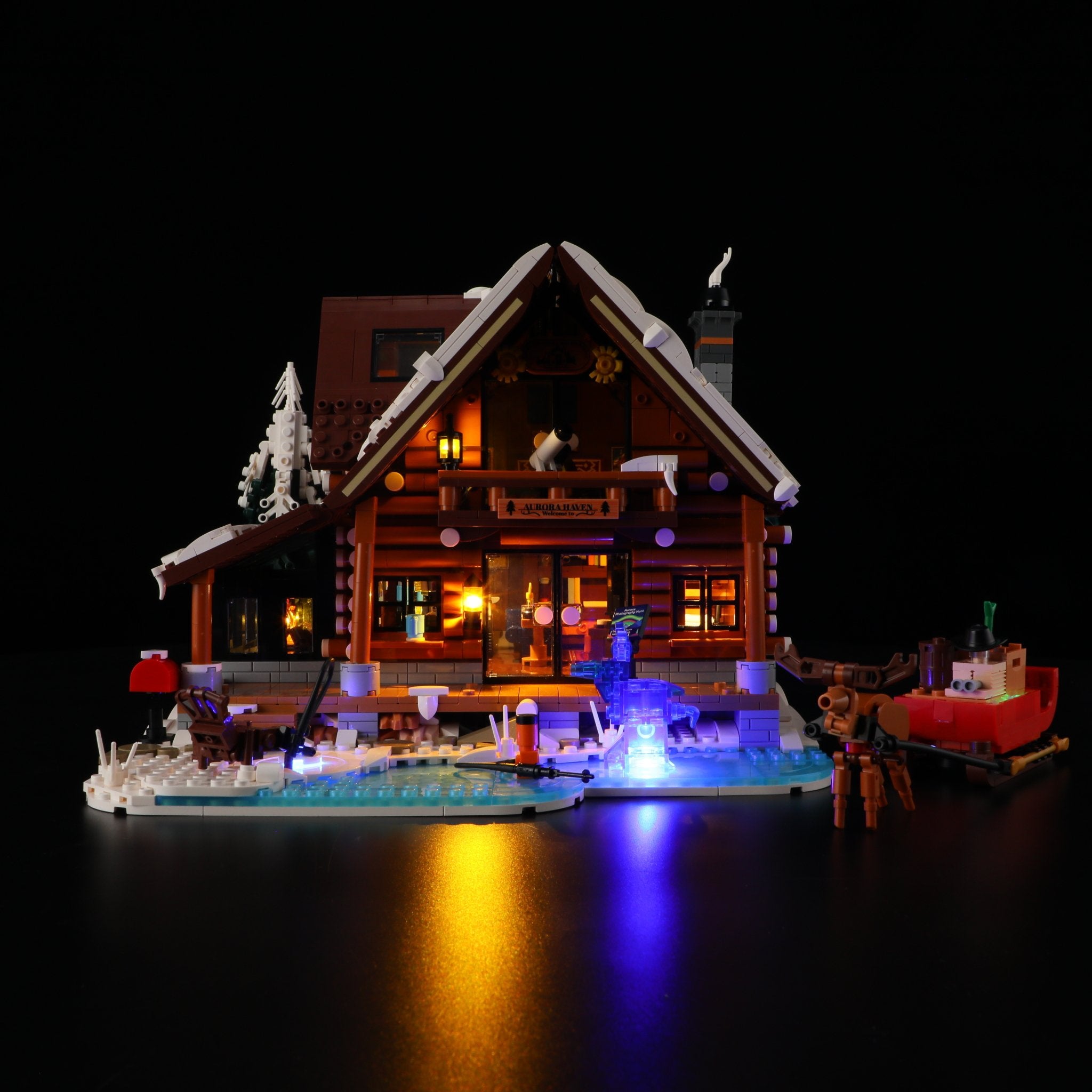 Lumibricks Aurora Cabin L9090 – LED Northern Lights Mountain Cabin Set