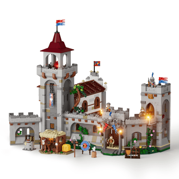 LUMIBRICKS Medieval Guard Post – Lighted Castle Barracks Set – Lumibricks
