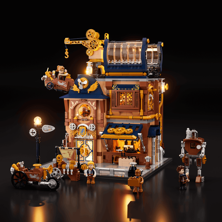 LUMIBRICKS Steampunk Mechanical Workshop Building Set – Lumibricks