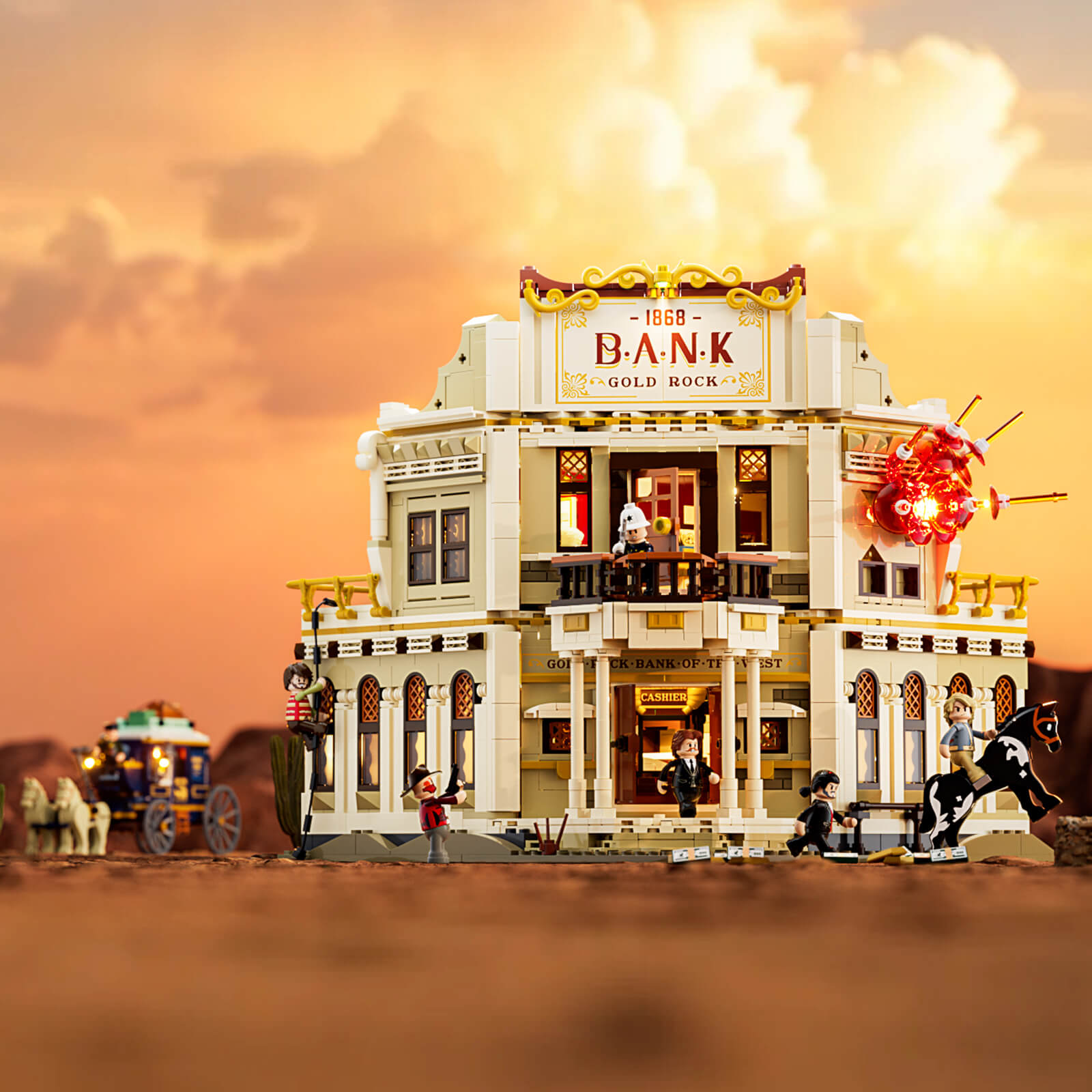 Lumibricks Western Bank Heist 14013 – Old West Building Set with LED Lights