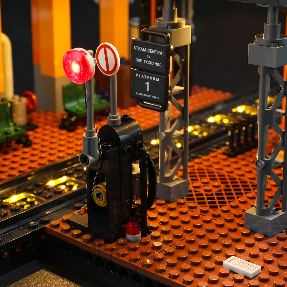 Lumibricks Steampunk Train Station – LED Brick Station with Retro ...