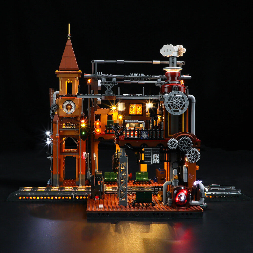Lumibricks Steampunk Train Station – LED Brick Station with Retro ...