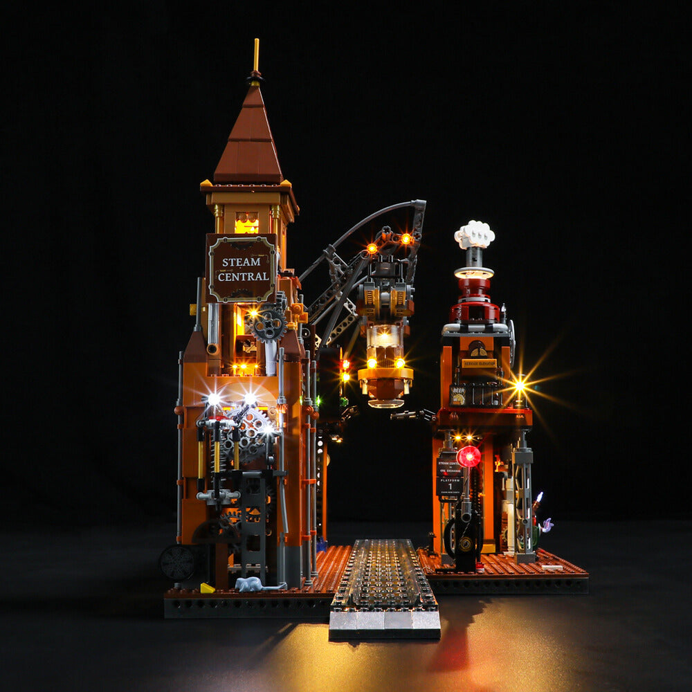 Lumibricks Steampunk Train Station – LED Brick Station with Retro ...